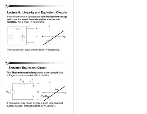Lecture 8 Linearity And Equivalent Circuits I V Thevenin Study