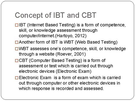 Internet Based Testing Ibt And Computer Based Testing