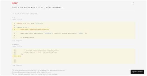 pixi js sandbox codesandbox