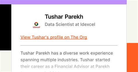 Tushar Parekh Data Scientist At Idexcel The Org
