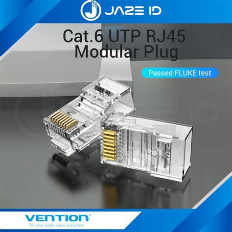 Vention Connector Rj45 Cat6 Utp Modular Gigabit Jack Plug Connector Cat 6 Shopee Philippines