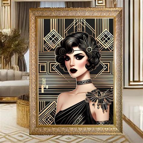 Roaring Twenties Digital Flapper 1920s Glamour Fashion Digital Art