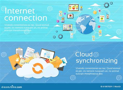 internet connection cloud synchronizing computer stock vector