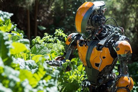 Premium Photo Futuristic Farming Agricultural Robotics Streamline