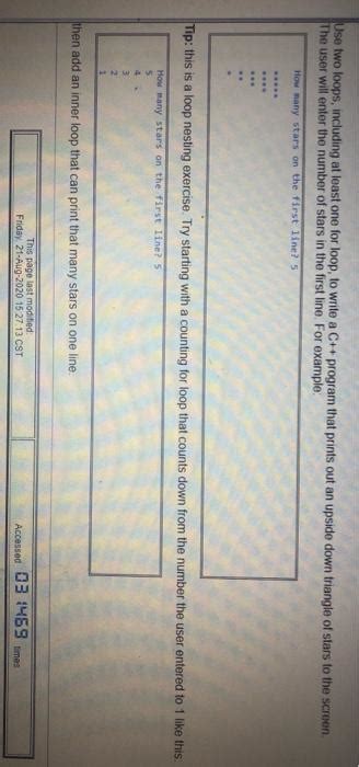 Solved Use Two Loops Including At Least One For Loop To