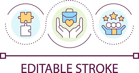 Warm Company Culture Loop Concept Icon Equality And Diverse Workplace Supportive Work