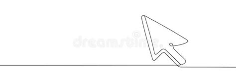 Continuous Drawing Of Cursor Arrow Single Line Cursor Arrow Icon