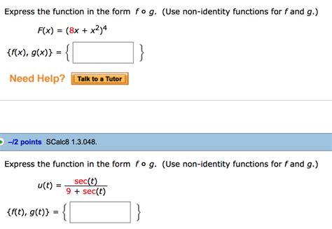 Solved Express The Function In The Form Fog Use