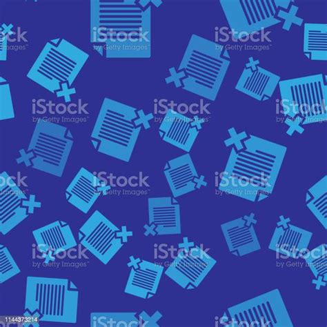 파란색 배경에 파일 문서 아이콘을 고립 된 완벽 한 패턴을 삭제 합니다 거부 된 문서 아이콘입니다 종이에 십자가 벡터 일러스트