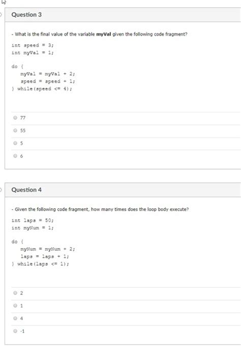 Solved Question 1 What Is The Final Value Of The Variable