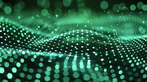 Premium Photo Glowing Green Particles Form An Abstract Undulating Wave