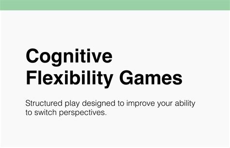 20 Things About Cognitive Flexibility Games Mental Health Activity