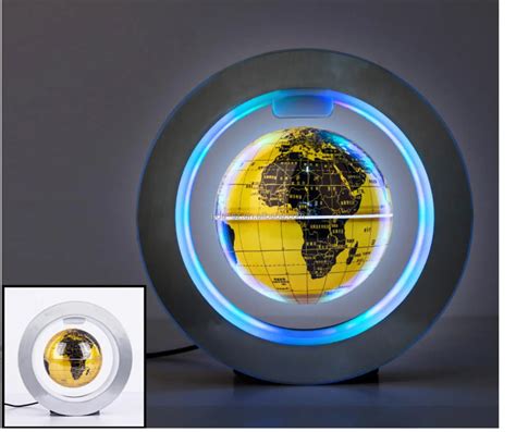 World Globe 4inch Round Led Globe Magnetic Floating Globe Geography Levitating Rotating Night