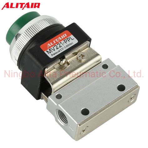 MOV 03A 3 Port 2 Position Green Push Button Pneumatic Mechanical Valve Mechanical Valve And