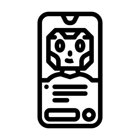 Mobile Chat Bot Line Icon Vector Illustration Vector Art At Vecteezy