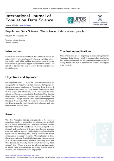 PDF Population Data Science The Science Of Data About People