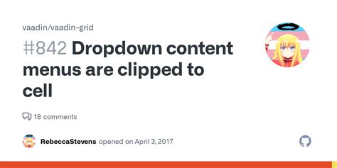 Dropdown Content Menus Are Clipped To Cell · Issue 842 · Vaadinvaadin Grid · Github