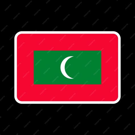 몰디브 국기 공식 색상 및 비율 벡터 일러스트 레이 션 프리미엄 벡터