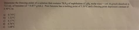 Solved Determine The Freezing Point Of A Solution That Chegg