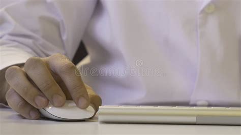 Hands Typing On The Keyboard Male Hands Or Man Office Worker Typing On The Keyboard Stock Image
