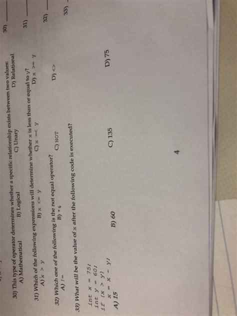 solved 30 30 this type of operator determines whether a