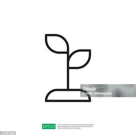토양에서 두 개의 잎이 돋아나는 자라는 묘목의 간단한 아이콘은 농업과 지속 가능한 농업을 나타냅니다 가지치기에 대한 스톡 벡터 아트 및 기타 이미지 Istock