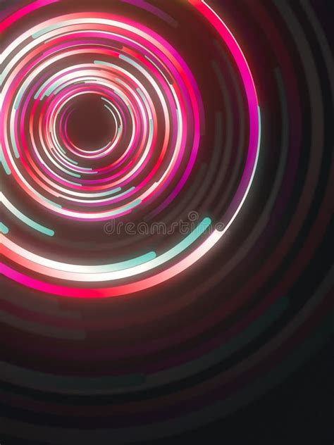 Abstract 3d Rendering Composition Of Multicolored Circles Computer Generated Geometric Pattern