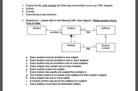 SOLVED Explain Briefly With Examples The Following Relationships In A
