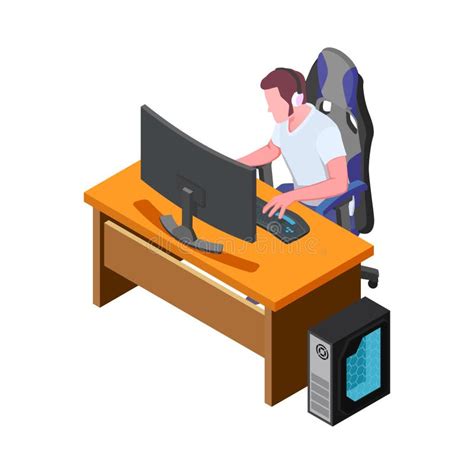 Cyber Game Developer Composition Stock Vector Illustration Of