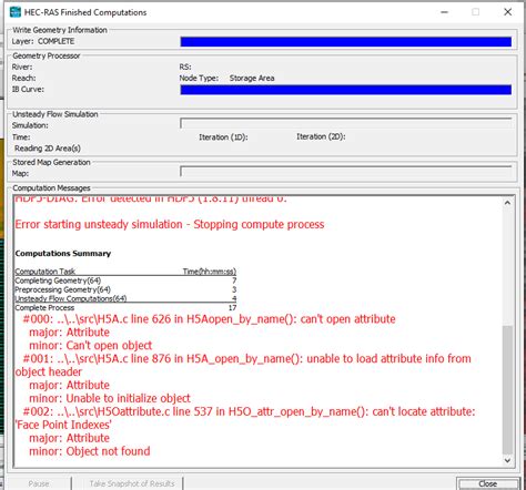 Hec Ras Finished Computation Error Kleinschmidt