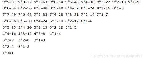用python写九九乘法表各种变式（for与while循环）顺序倒序的三角形python99乘法表倒三角 Csdn博客