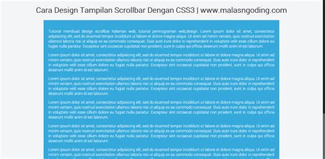Cara Design Tampilan Scrollbar Dengan Css3 Malas Ngoding