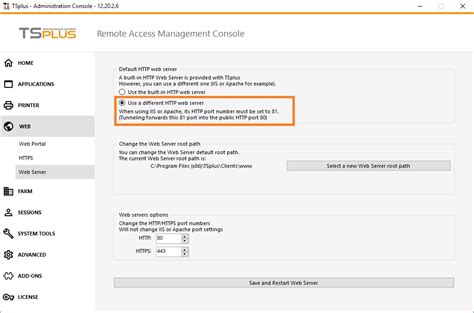 Using Apache Tsplus Remote Access
