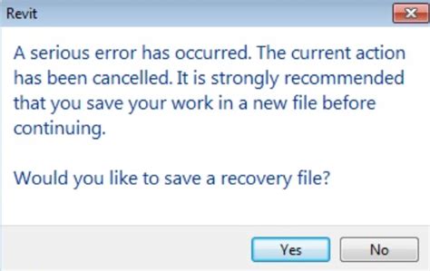 Error A Serious Error Has Occurred When Creating Section Box In Revit