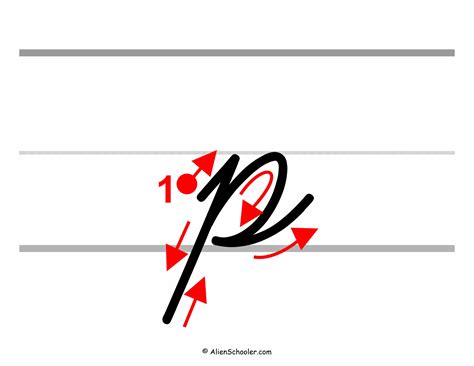 How To Write A Lowercase P In Cursive With Arrows Alien Schooler