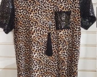 Leopard Sequin Top Etsy