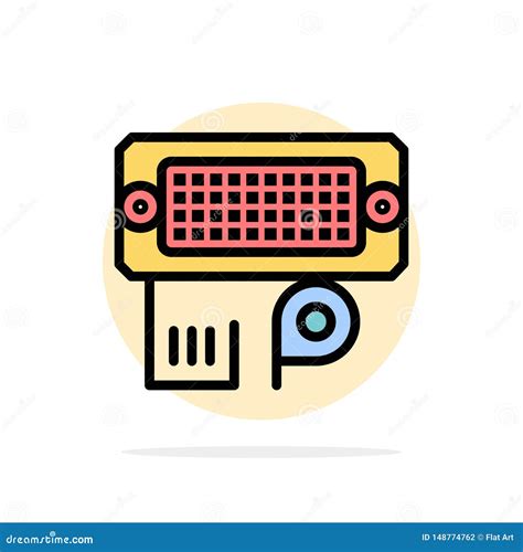 Adapter Connection Data Input Abstract Circle Background Flat Color Icon Stock Vector