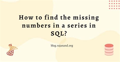 how to find the missing numbers in a series