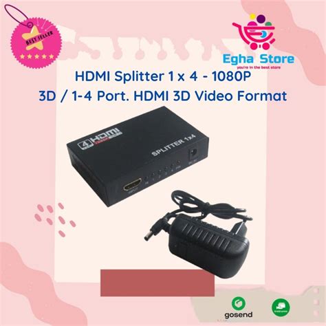 Jual Hdmi Splitter 4 Port 1 Input 4 Output Hdmi Splitter 1 X 4 Adapter Full Hd 1080p 3d