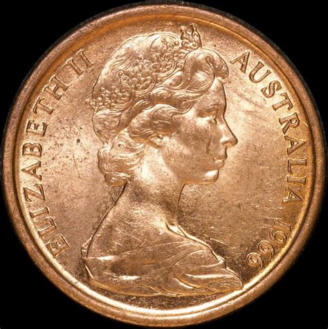1966 1 Cent Coin Melbourne Choice Uncirculated Sterling And Currency