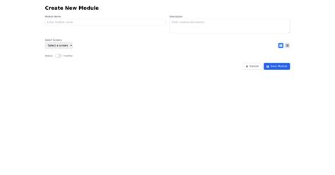 Tailwind React Module Management Screens Create New Module