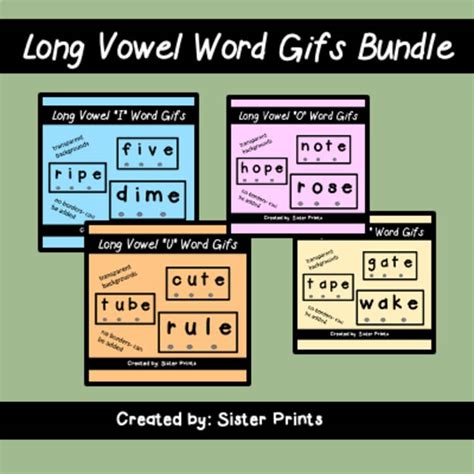 Long Vowel Word S Bundle By Sister Prints Tpt