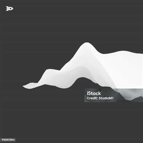 Wavy Background 3d Abstract Vector Illustration Futuristic Technology Style Stock Illustration