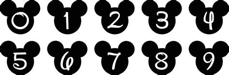 Mickey Minnie Number Svg Disney Number Svg Mickey Number Etsy