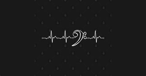 Bass Clef Heartbeat Minimalist Low Key Bass Player T Bass Clef