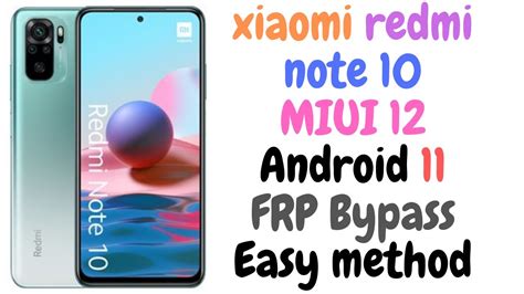 Xiaomi Redmi Note Miui Android Frp Bypass Easy Method Youtube