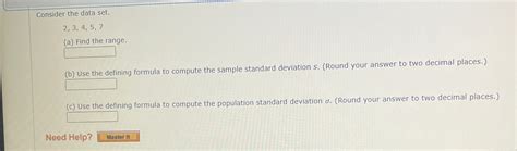 Solved Consider The Data Set23457a ﻿find The