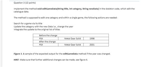 Question 3 12 Points Implement The Method Void
