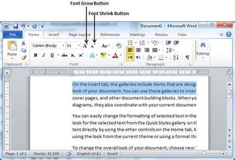 Word Setting Text Fonts And Size In Word Tutorial Desk