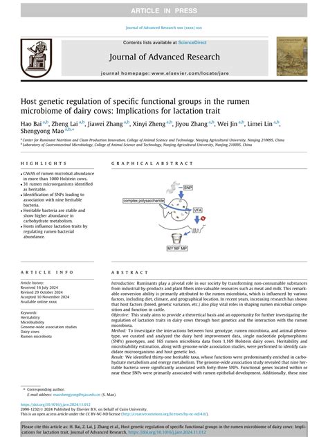 Pdf Host Genetic Regulation Of Specific Functional Groups In The Rumen Microbiome Of Dairy